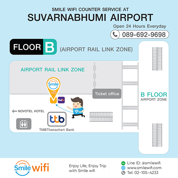 SMILE WIFI Thailand wifi rental service only 6 USD/Day